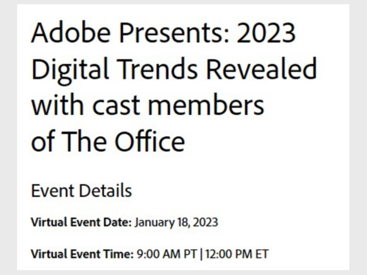 Adobe Presents: 2023 Digital Trends Revealed with cast members of "The ...